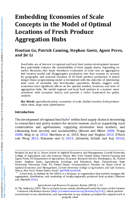 (PDF) Embedding Economies of Scale Concepts in the Model of Optimal ...