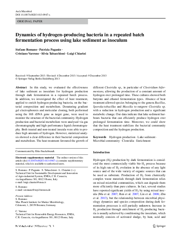 (PDF) Dynamics of hydrogen-producing bacteria in a repeated batch ...