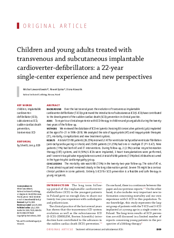 (PDF) Children and young adults treated with transvenous and ...