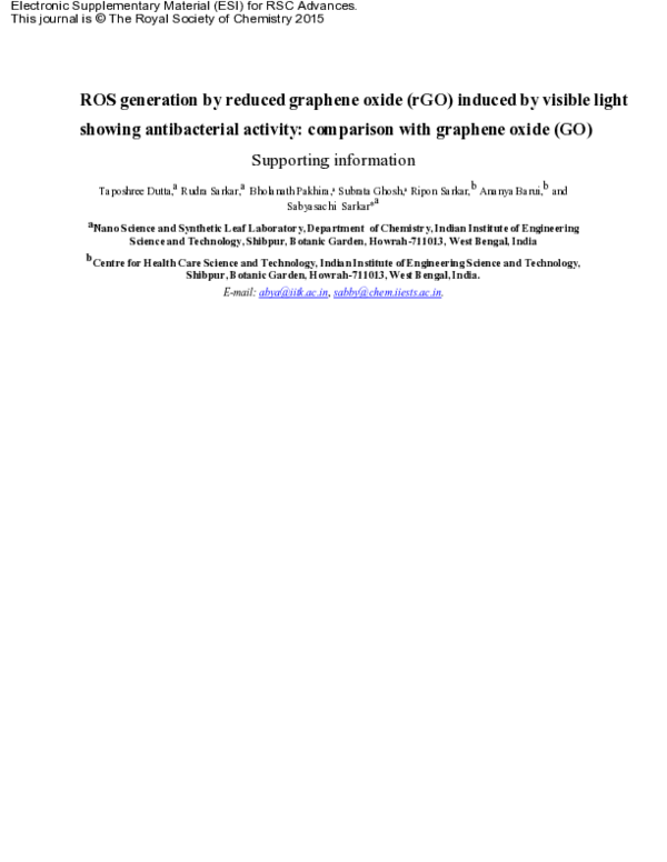 (PDF) ROS generation by reduced graphene oxide (rGO) induced by visible light showing ...