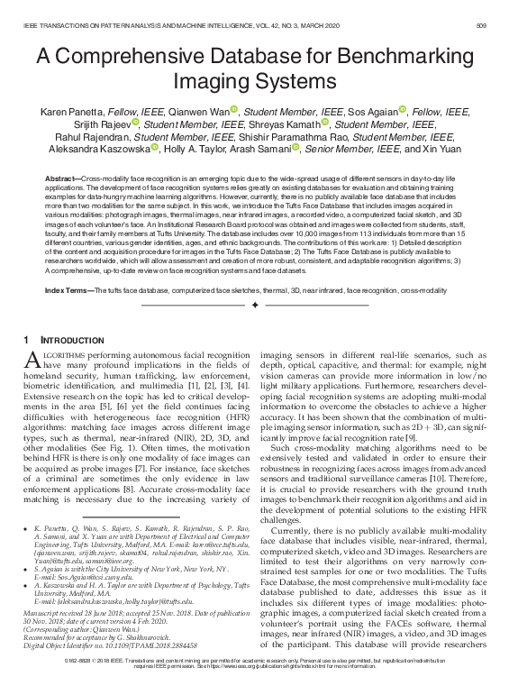 (PDF) A Comprehensive Database for Benchmarking Imaging Systems | Srijith Rajeev - Academia.edu