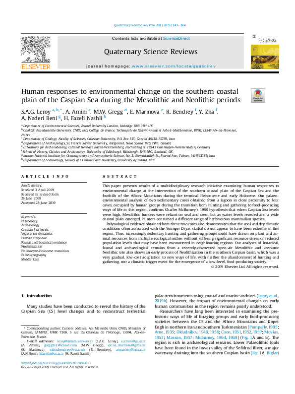 (PDF) Human responses to environmental change on the southern coastal ...