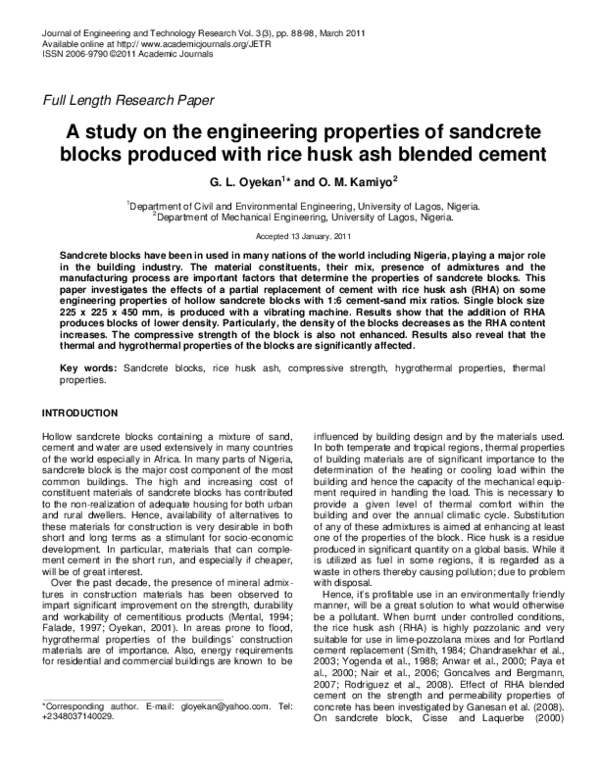 (PDF) A study on the engineering properties of sandcrete blocks ...