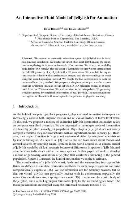 (PDF) An Interactive Fluid Model of Jellyfish for Animation