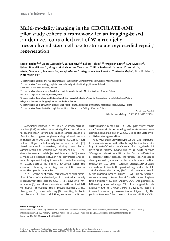(PDF) Multi-modality imaging in the CIRCULATE-AMI pilot study cohort: a ...