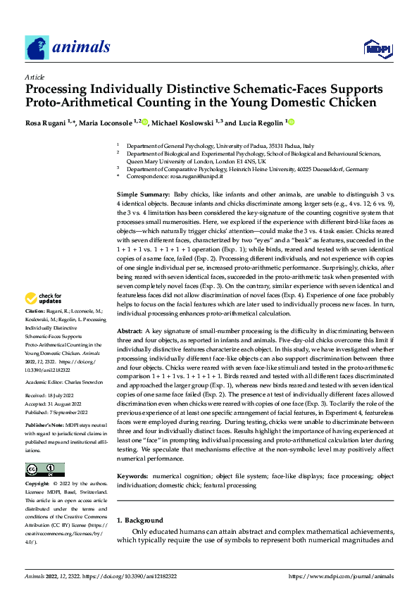 (PDF) Processing Individually Distinctive Schematic-Faces Supports Proto-Arithmetical Counting ...