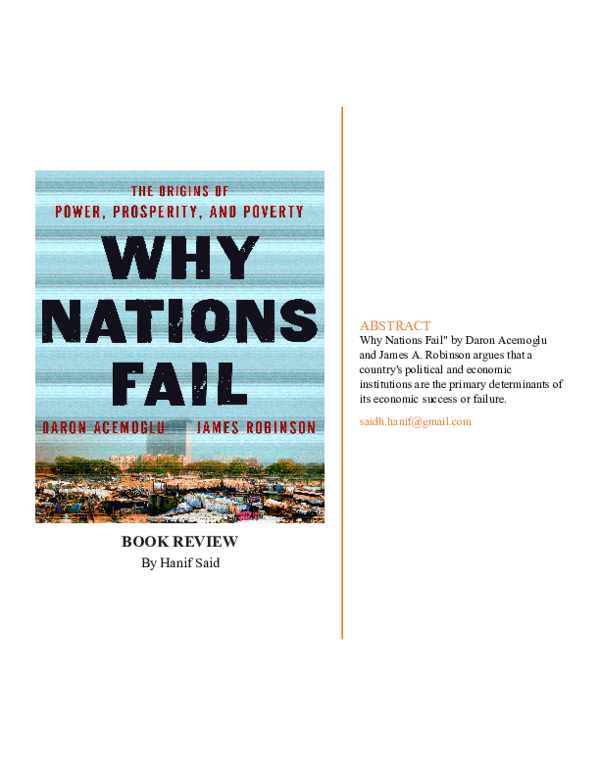 (PDF) Why Nations Fail: The Origins of Power, Prosperity, and Poverty ...
