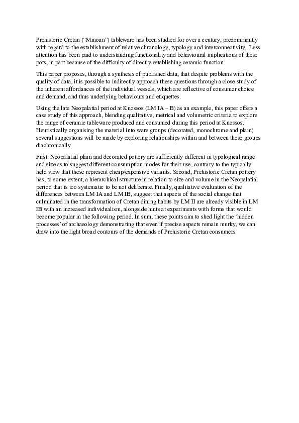 (DOC) Metrical Structures in Prehistoric Cretan Tablewares. A Case ...