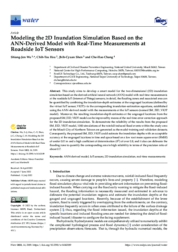 Pdf Modeling The 2d Inundation Simulation Based On The Ann Derived