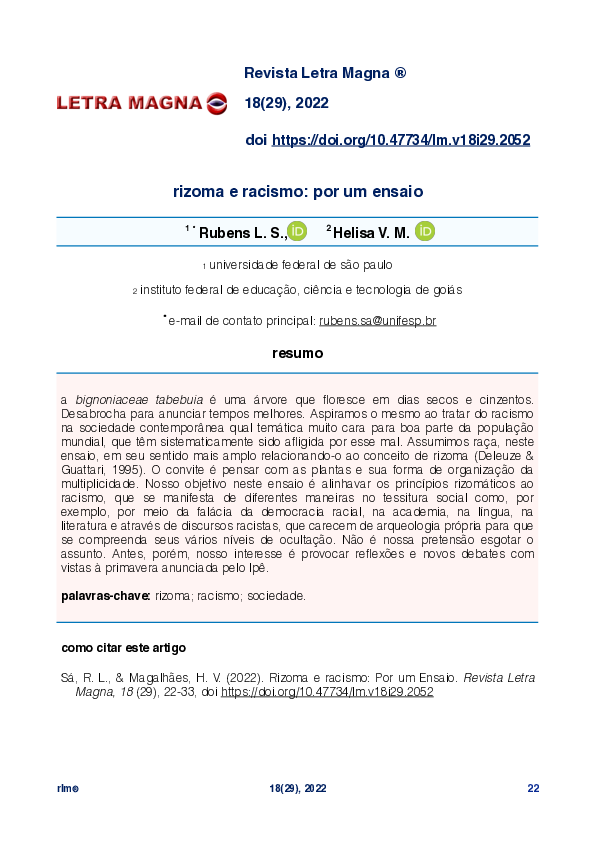 (PDF) Rizoma e racismo