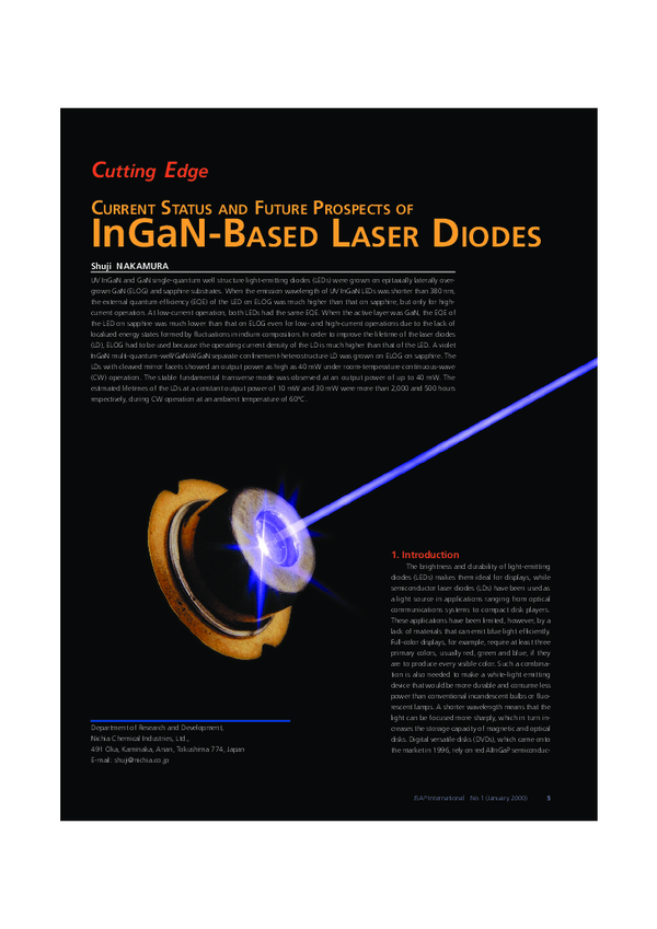 (PDF) InGaN-BASED LASER DIODES