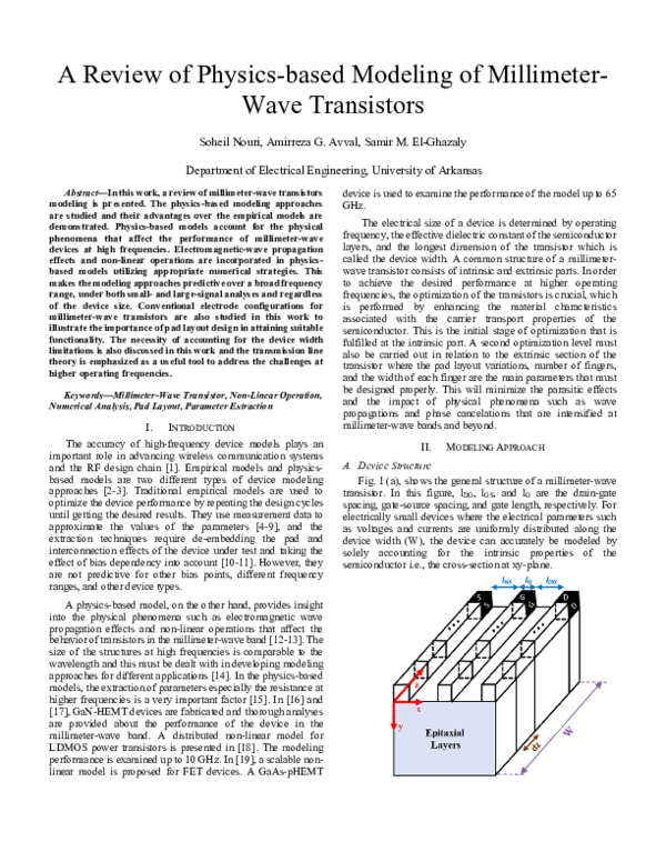 (PDF) A Review of Physics-based Modeling of Millimeter-Wave Transistors