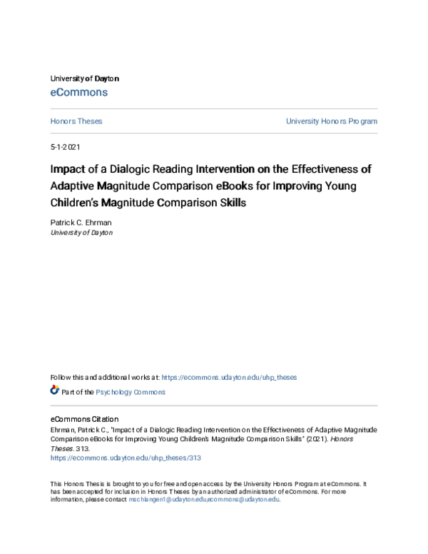 (PDF) Impact of a Dialogic Reading Intervention on the Effectiveness of Adaptive Magnitude ...