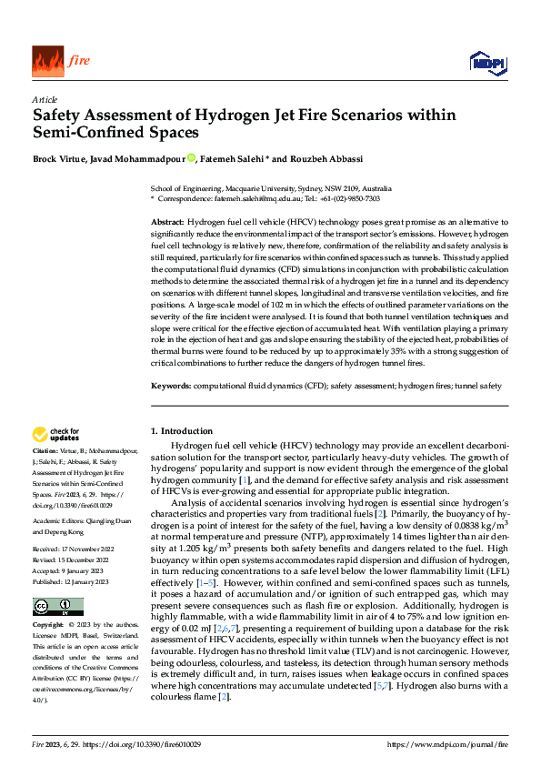 (PDF) Safety Assessment of Hydrogen Jet Fire Scenarios within Semi ...