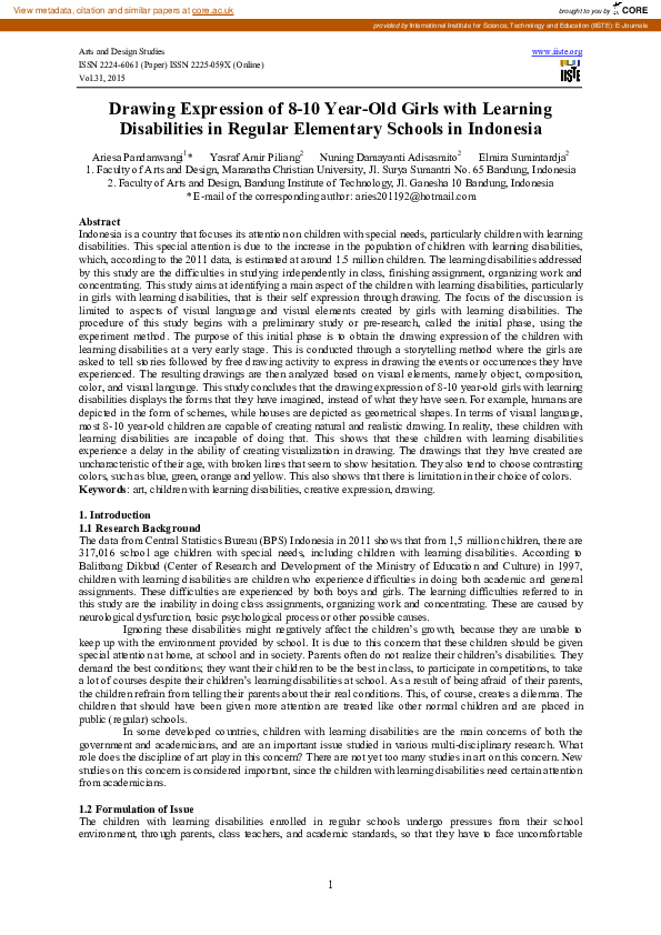 (PDF) Drawing Expression of 8-10 Year-Old Girls with Learning ...