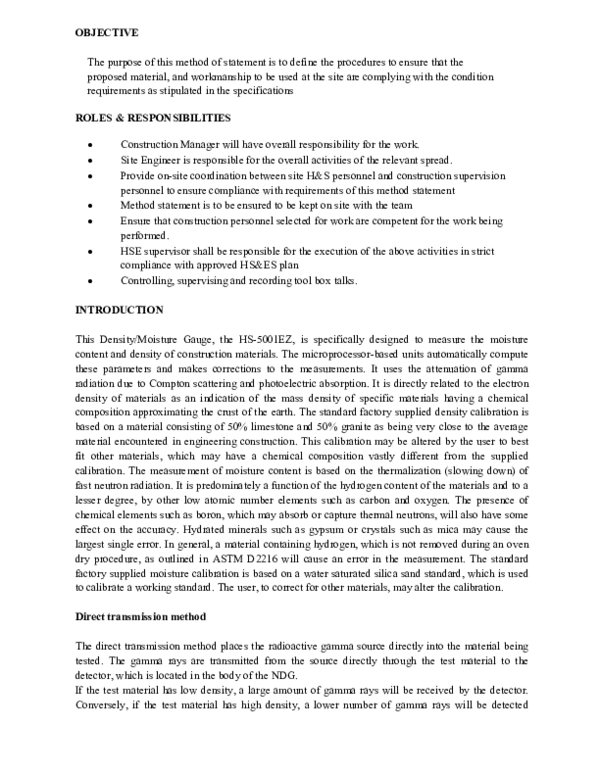 Pdf Compaction Test Nuclear Density Test