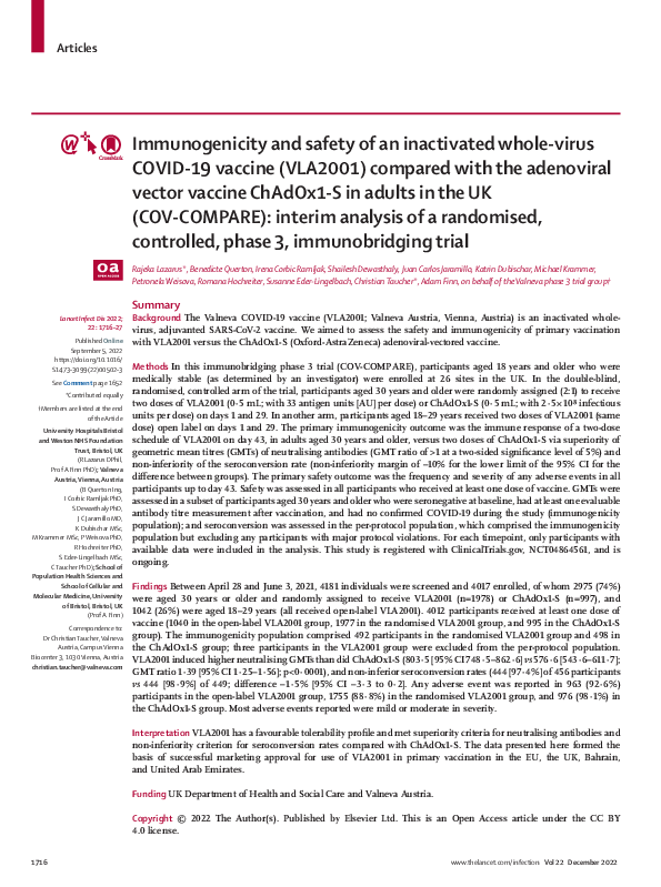 (PDF) Immunogenicity and safety of an inactivated whole-virus COVID-19 ...