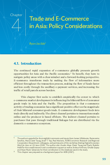 (PDF) Trade and E-Commerce in Asia : Policy Considerations 4