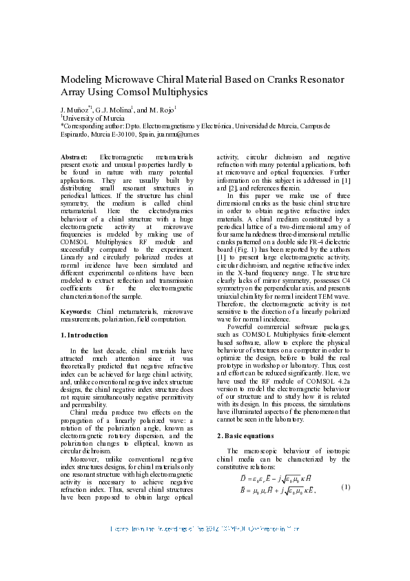 (PDF) Modeling Microwave Chiral Material Based on Crank Resonators ...