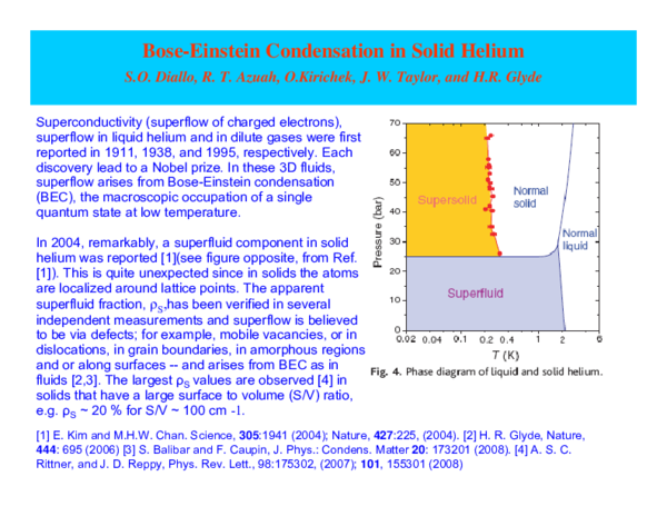 (PDF) Bose-Einstein condensation in solid helium
