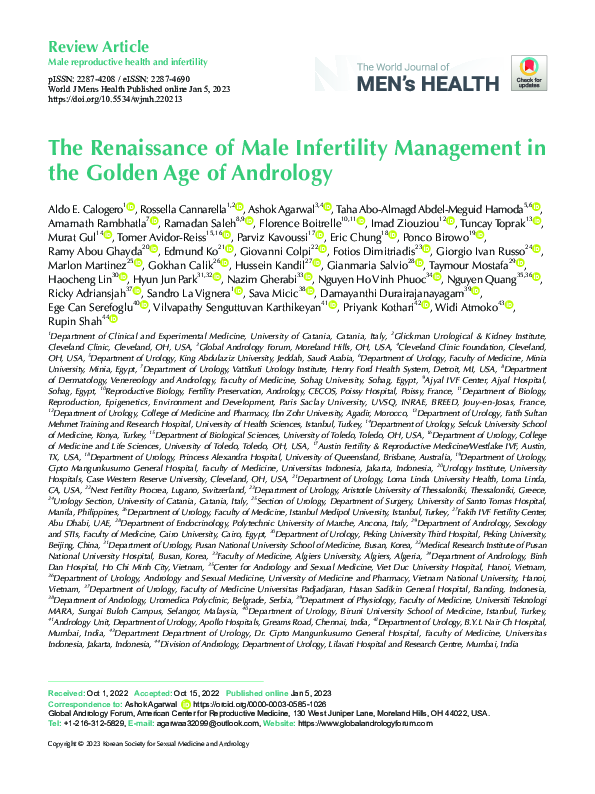 (PDF) The Renaissance of Male Infertility Management in the Golden Age ...