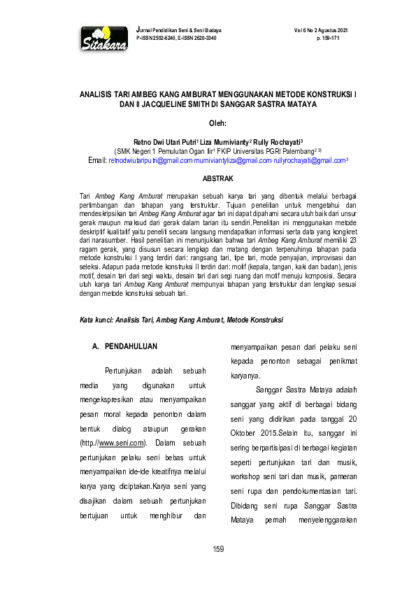 (PDF) Analisis Tari Ambeg Kang Amburat Menggunakan Metode Konstruksi I ...