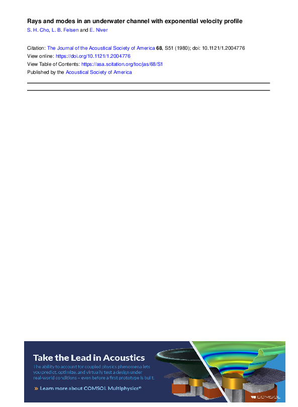 (PDF) Rays and modes in an underwater channel with exponential velocity ...