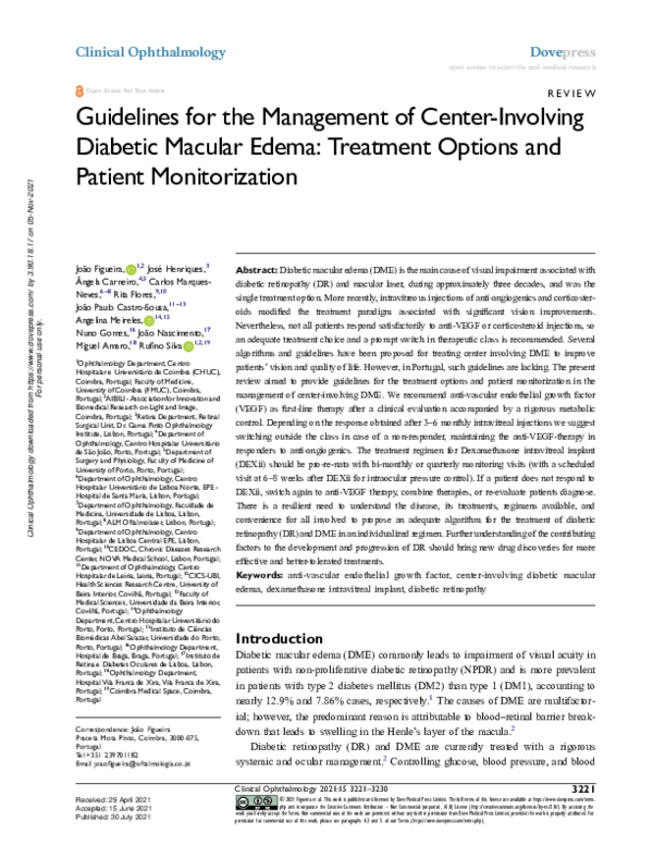 (PDF) Guidelines for the Management of Center-Involving Diabetic ...