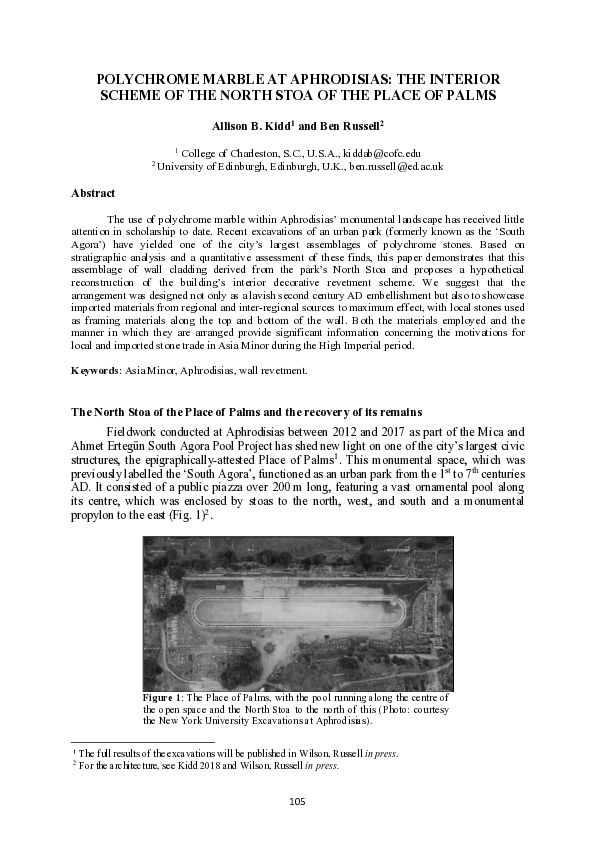 (PDF) Polychrome marble at Aphrodisias: the interior scheme of the ...