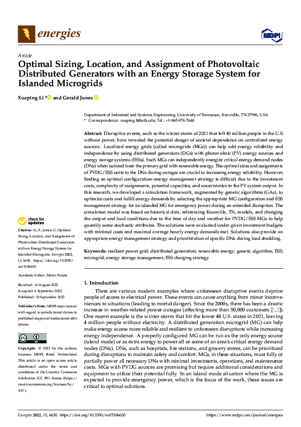 Pdf Optimal Sizing Location And Assignment Of Photovoltaic