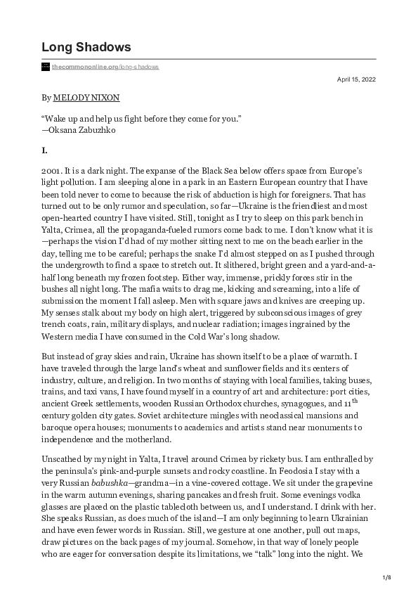 (PDF) Long Shadows
