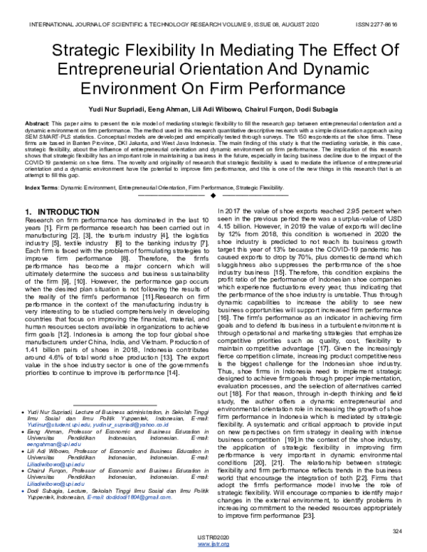 (PDF) Strategic Flexibility In Mediating The Effect Of Entrepreneurial Orientation And Dynamic ...