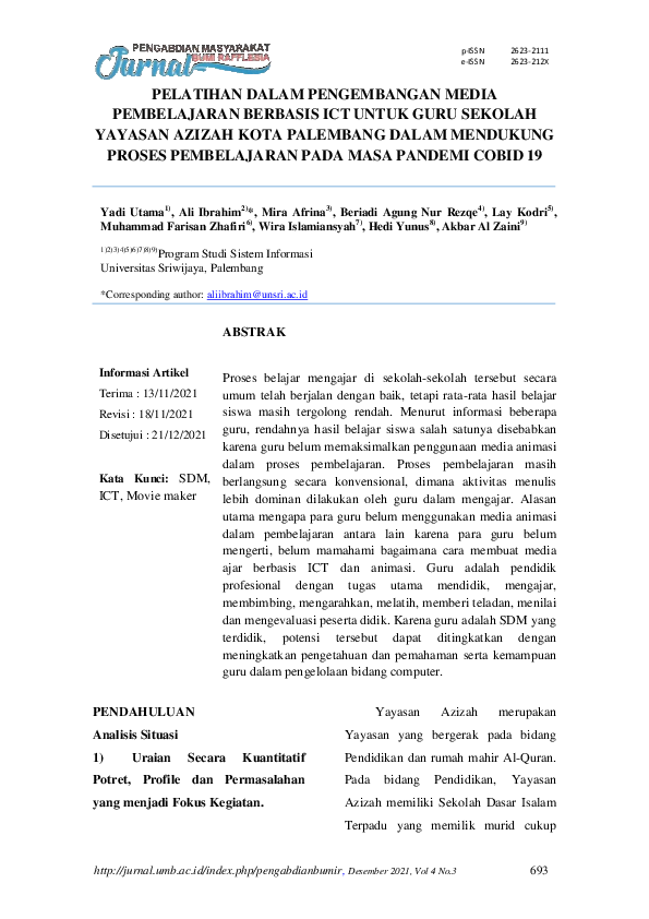 (PDF) Pelatihan Dalam Pengembangan Media Pembelajaran Berbasis Ict Untuk Guru Sekolah Yayasan ...