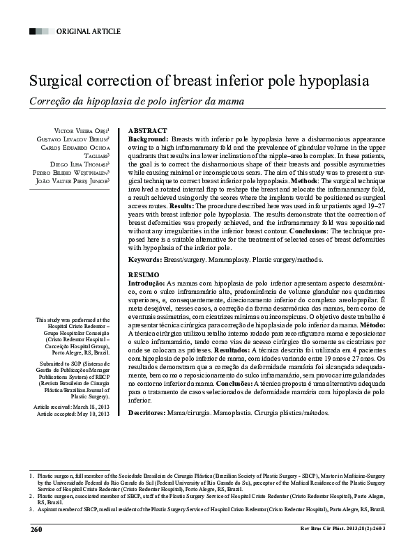(PDF) Correção da hipoplasia de polo inferior da mama