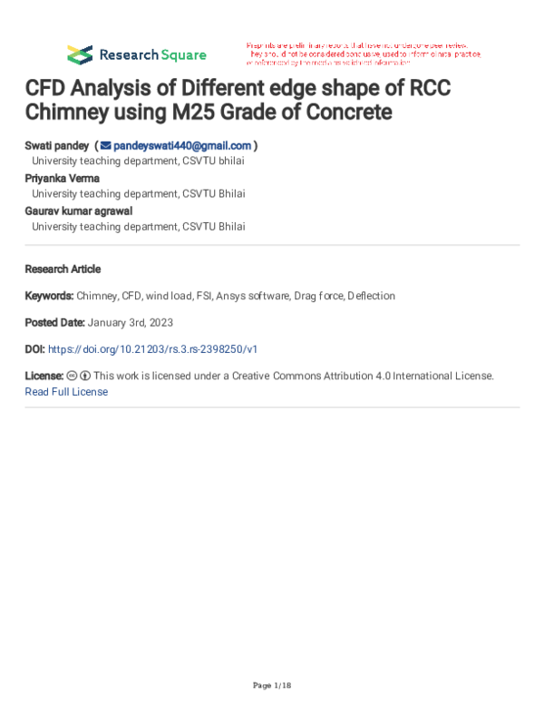(PDF) CFD Analysis of Different edge shape of RCC Chimney using M25 ...