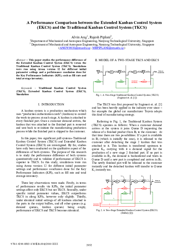 (PDF) A performance comparison between the Extended Kanban Control ...