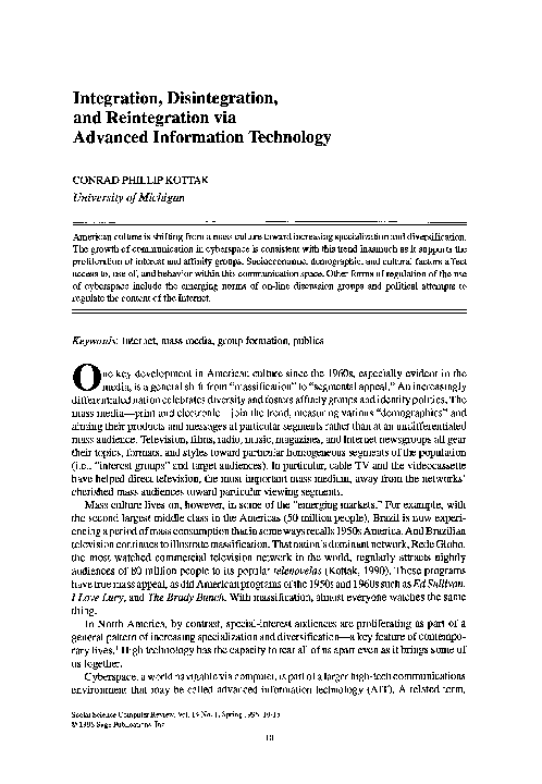 (PDF) Integration, Disintegration, and Reintegration via Advanced ...