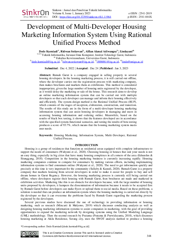 (PDF) Development of Multi-Developer Housing Marketing Information ...