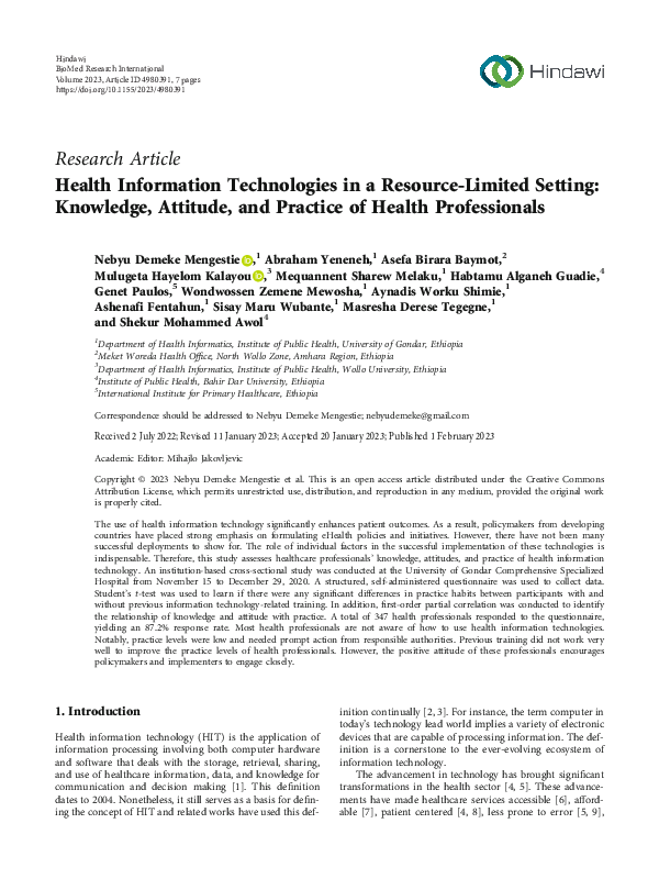 (PDF) Health Information Technologies in a Resource-Limited Setting ...