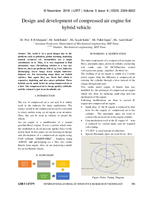 (PDF) Design and development of compressed air engine for hybrid vehicle