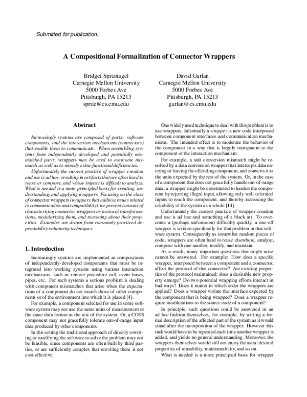 (PDF) A compositional formalization of connector wrappers