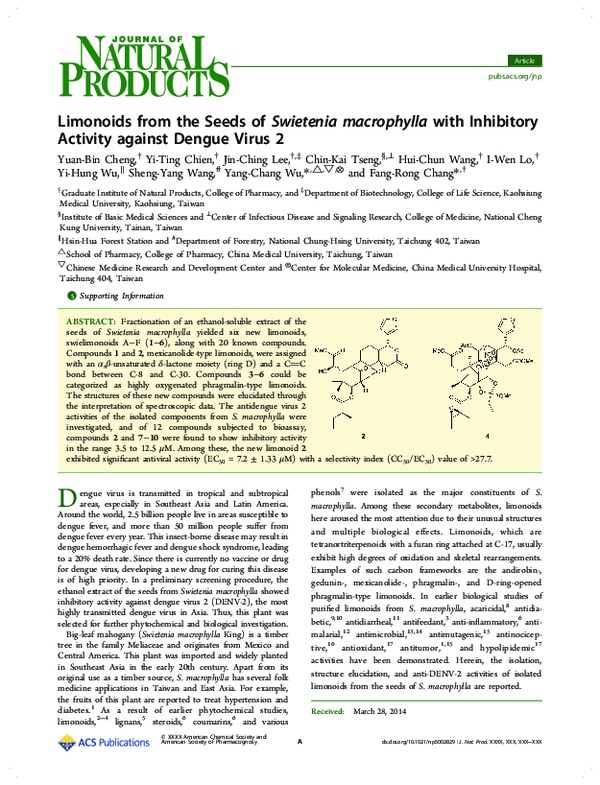 (PDF) Limonoids from the Seeds of Swietenia macrophylla with Inhibitory ...
