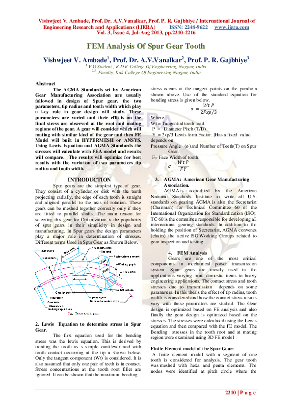 (PDF) The AGMA Standards set by American