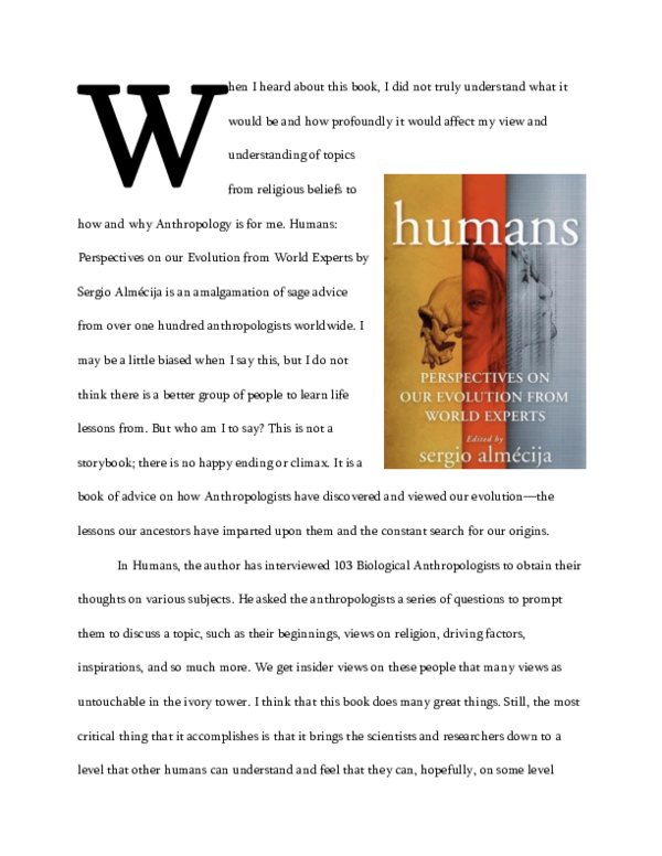 (PDF) Human- Perspectives on our Evolution from World Experts by Sergio ...