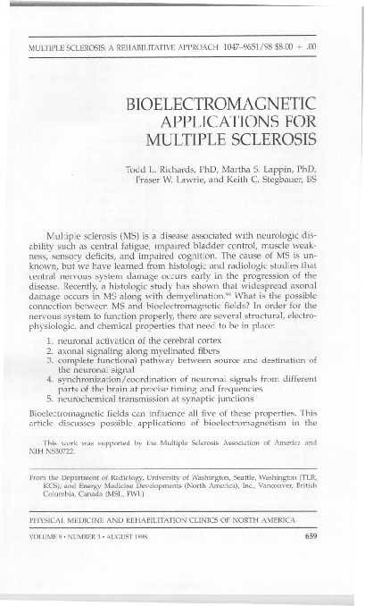 (PDF) Bioelectromagnetic Applications for Multiple Sclerosis
