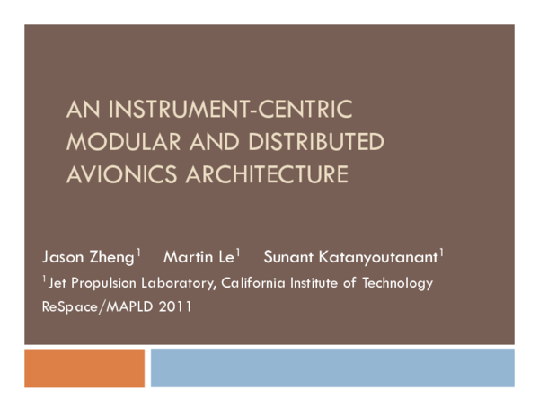 (PDF) An Instrument-Centric Modular and Distributed Avionics Architecture