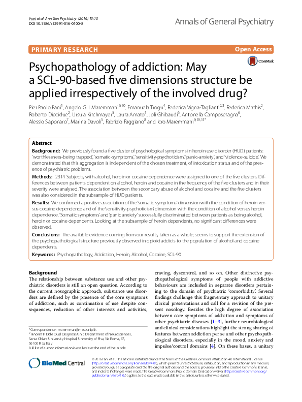 (PDF) Psychopathology of addiction: May a SCL-90-based five dimensions ...