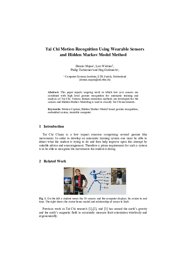 (PDF) Tai Chi Motion Recognition Using Wearable Sensors and Hidden Markov Model Method | Dennis ...