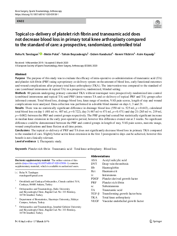 (PDF) Topical co-delivery of platelet rich fibrin and tranexamic acid ...
