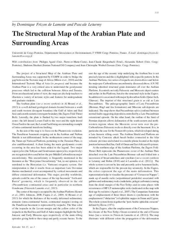 (PDF) The Structural Map of the Arabian Plate and Surrounding Areas